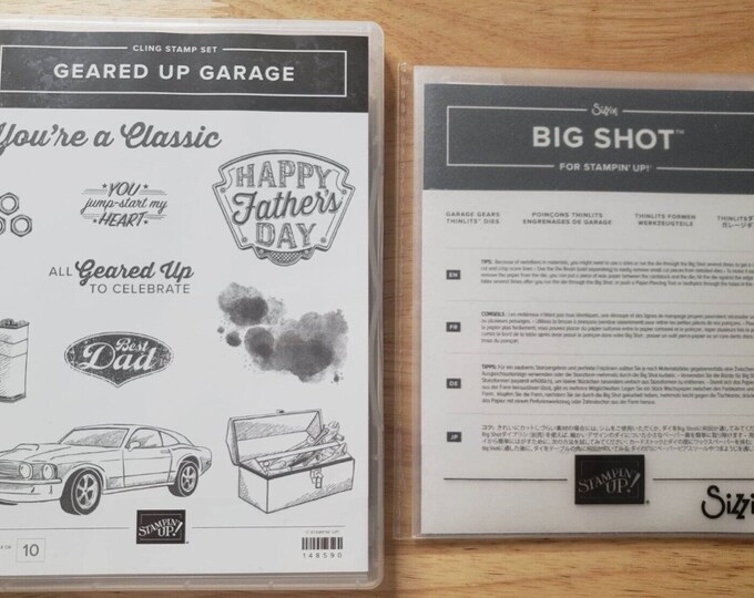 Geared up Garage Stamp Set and Dies, Stampin Up, Retired, Gently Used ...