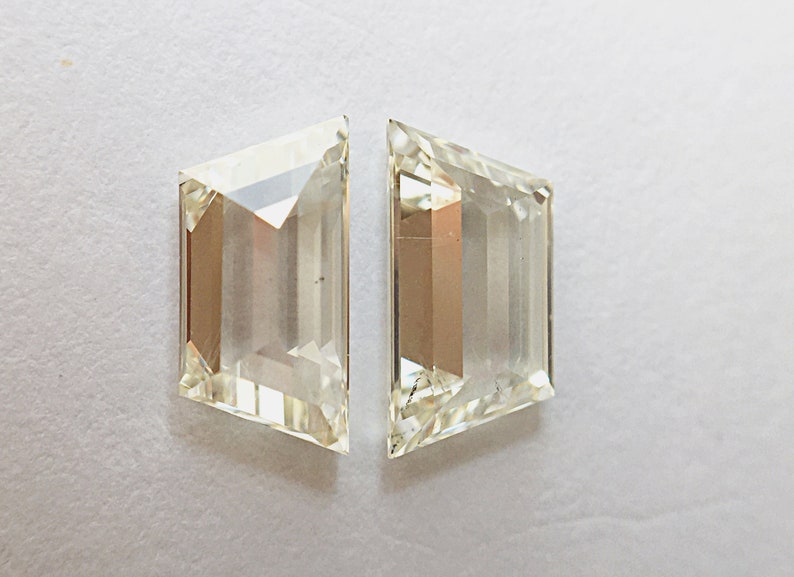 Trapezoid Diamond step cut Pair Trapezoid diamond Trapezoid | Etsy
