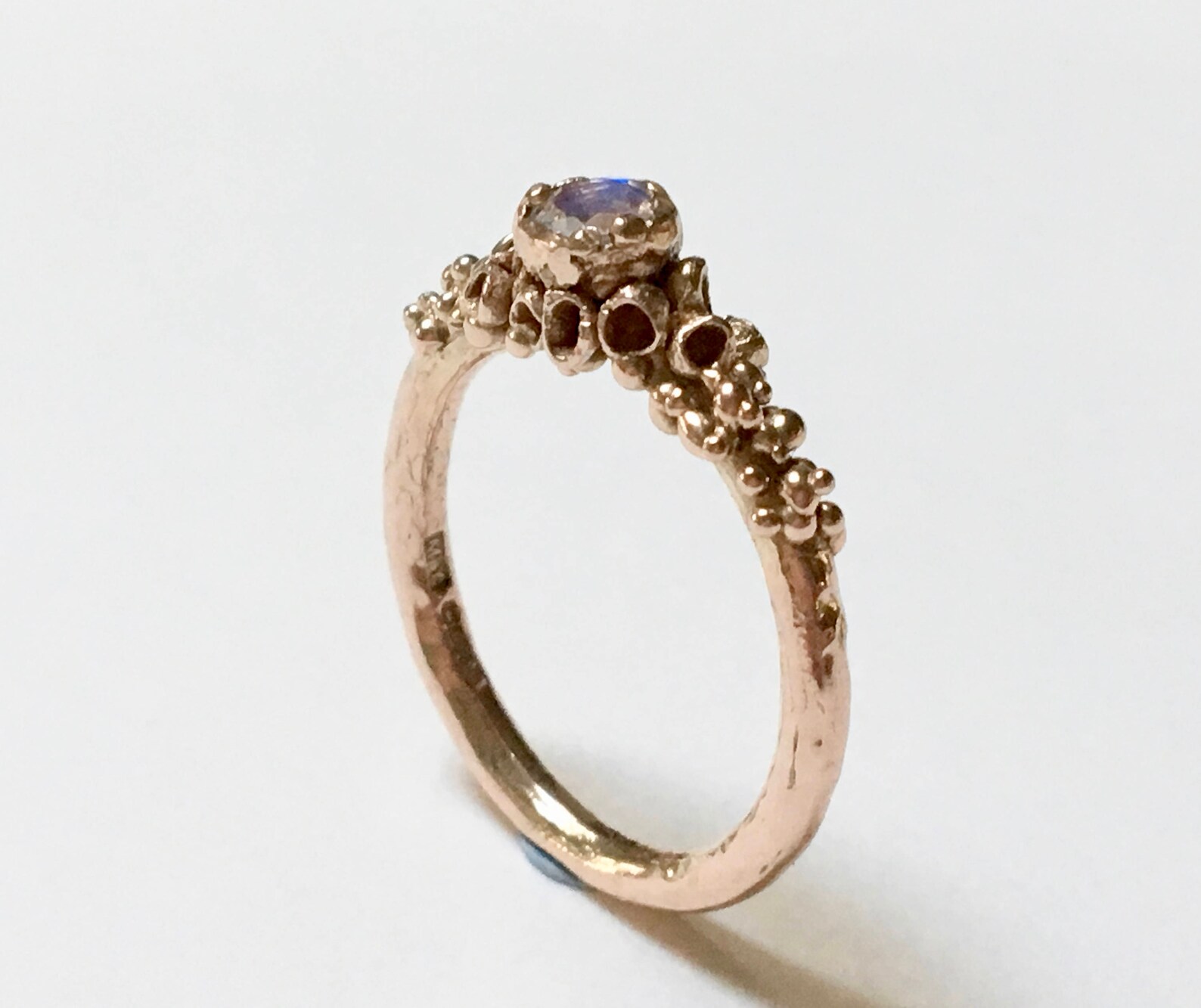 INANNA Rose Gold Moonstone Engagement Ring | Etsy