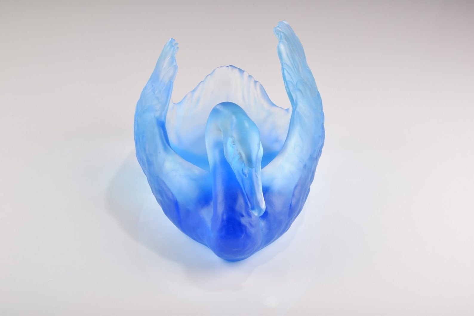 Crystal Swan Blue Bird Figurine Clear and Stained Hand-crafted - Etsy