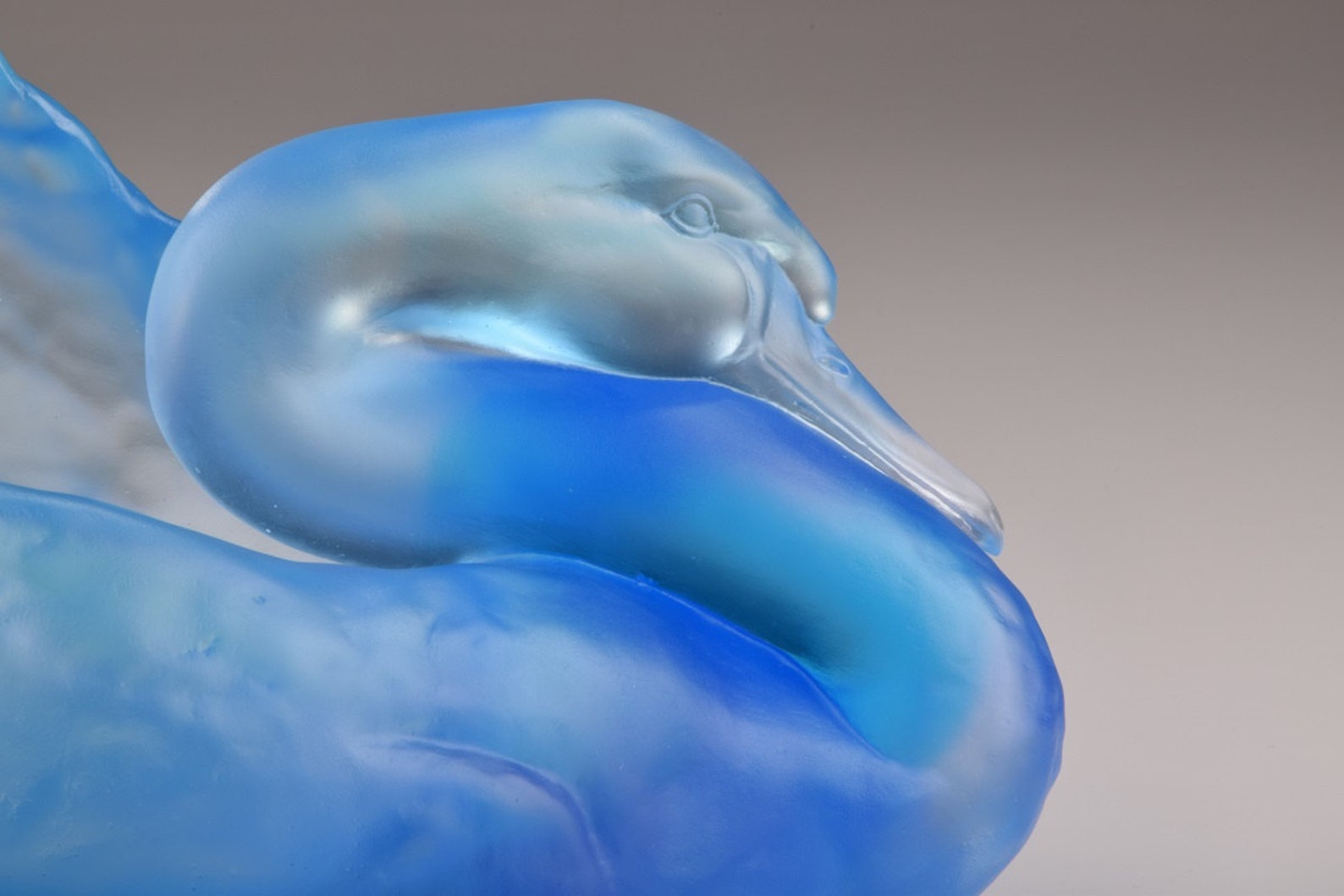 Crystal Swan Blue Bird Figurine Clear and Stained Hand-crafted - Etsy