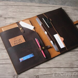 Personalized Leather Folder, Mens Leather Portfolio Case, Leather ...