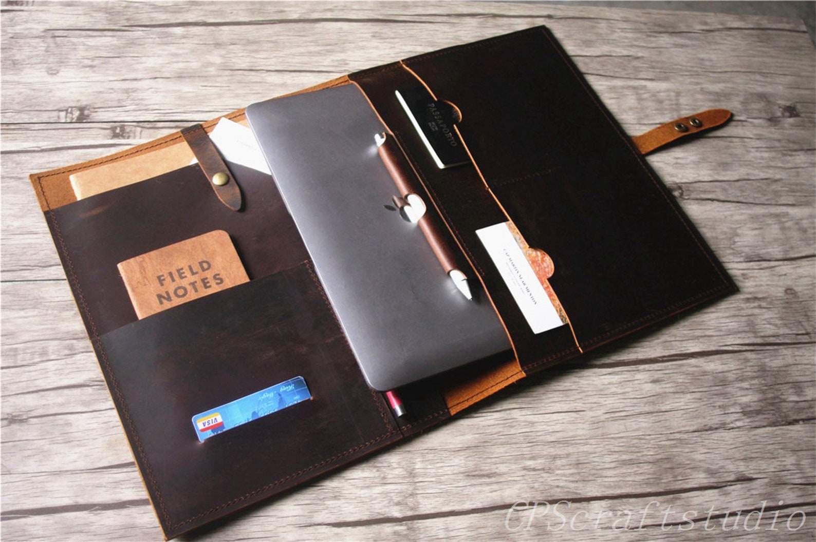 Personalized Leather Folder Mens Leather Portfolio Case - Etsy