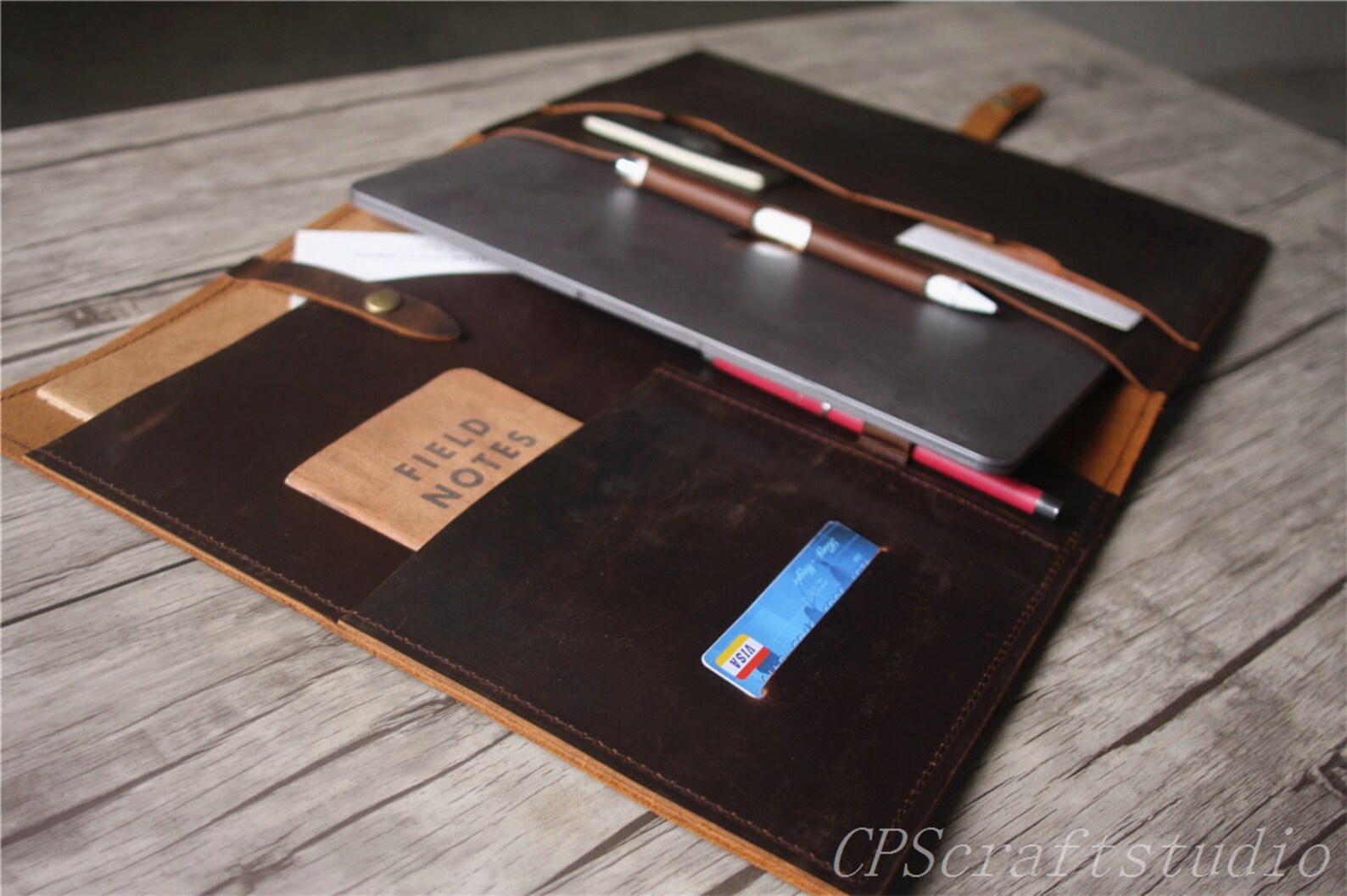 Personalized Leather Folder Mens Leather Portfolio Case - Etsy