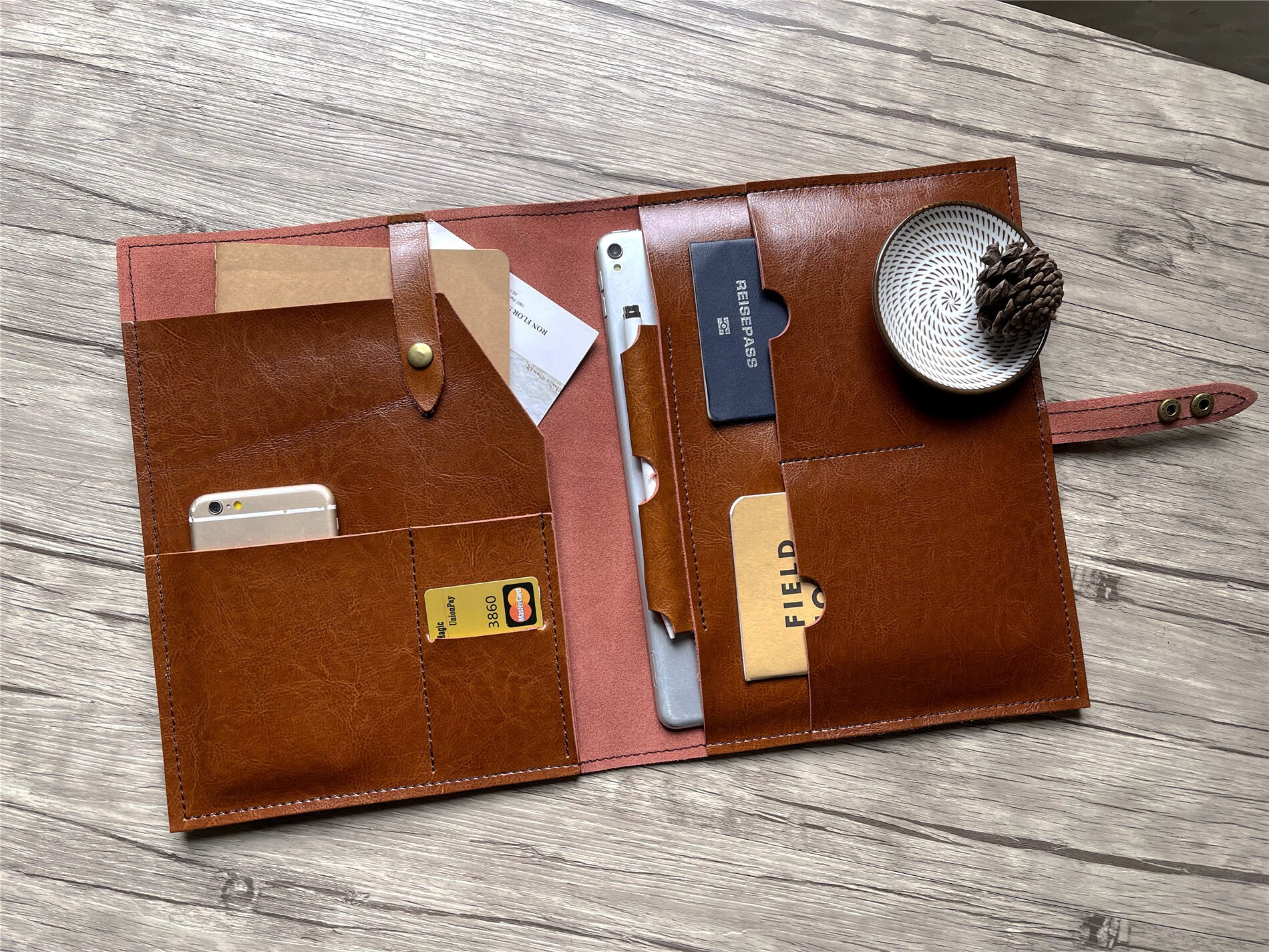 Personalisierte Leder Portfolio Ordner, Herren Padfolio Hülle, Leder ...