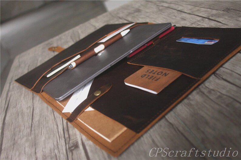Personalized Leather Folder Mens Leather Portfolio Case - Etsy