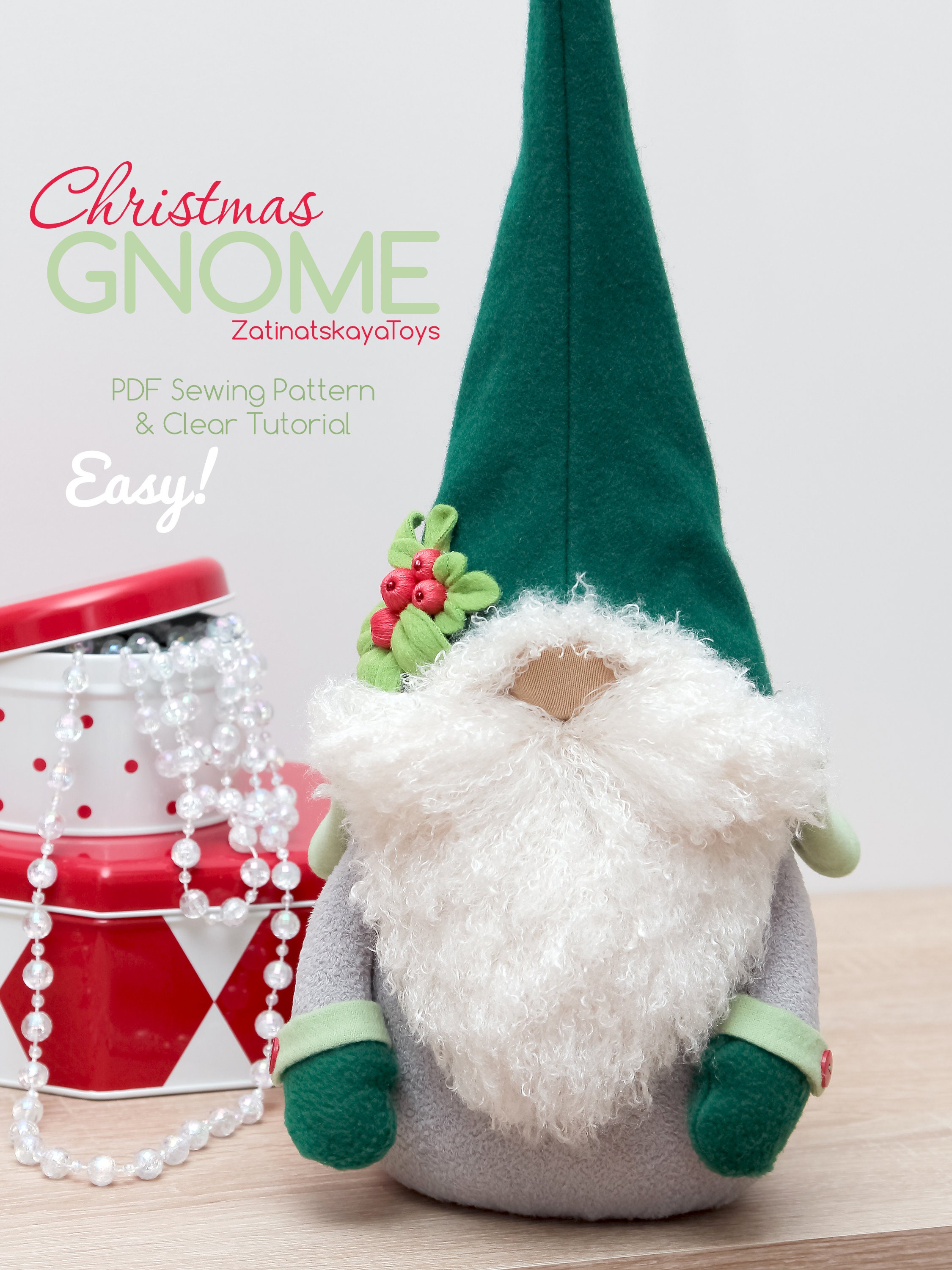 PDF Christmas gnome pattern for easy sewing nisse tomte DIY | Etsy