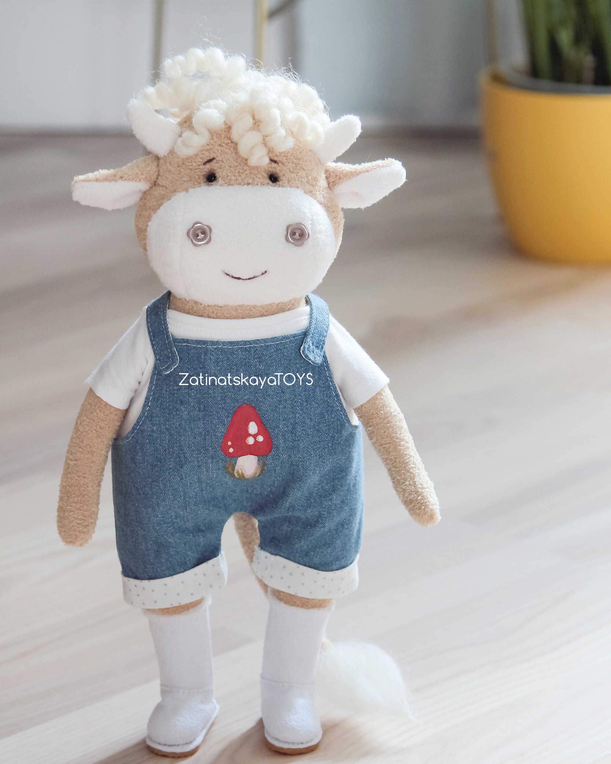 Stuffed cow pattern sewing Christmas plush toy PDF | Etsy