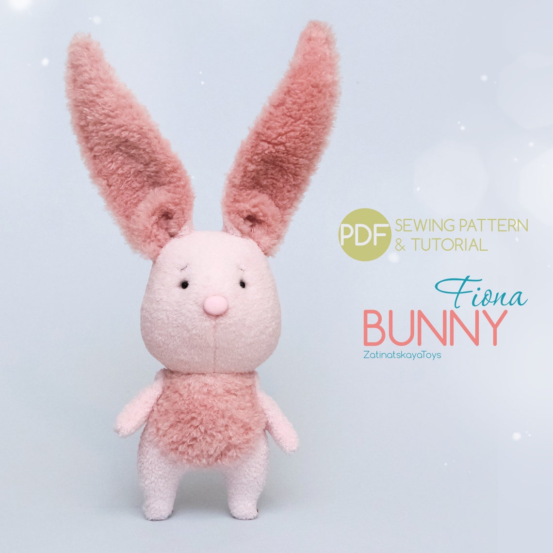 Stuffed bunny sewing pattern PDF Plush animal toys for baby | Etsy