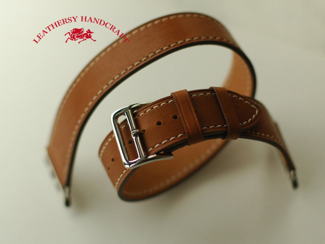 Single or Double Loop Leather Apple Watch Band Deep Brown | Etsy