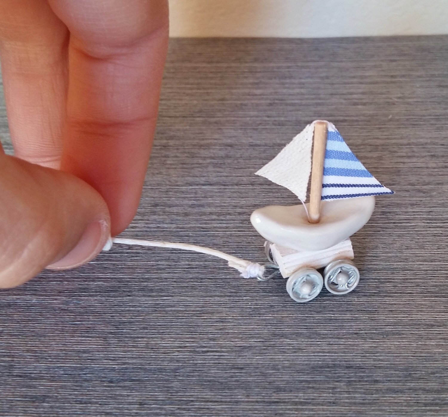 Dollhouse Miniature Toy Ship / Miniature 1:12 Scale Toy Cart / - Etsy