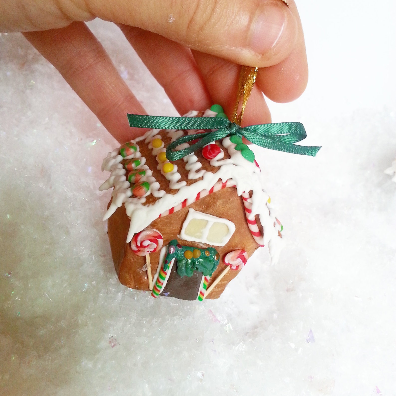 Miniature Gingerbread House Christmas Ornament / Christmas - Etsy UK