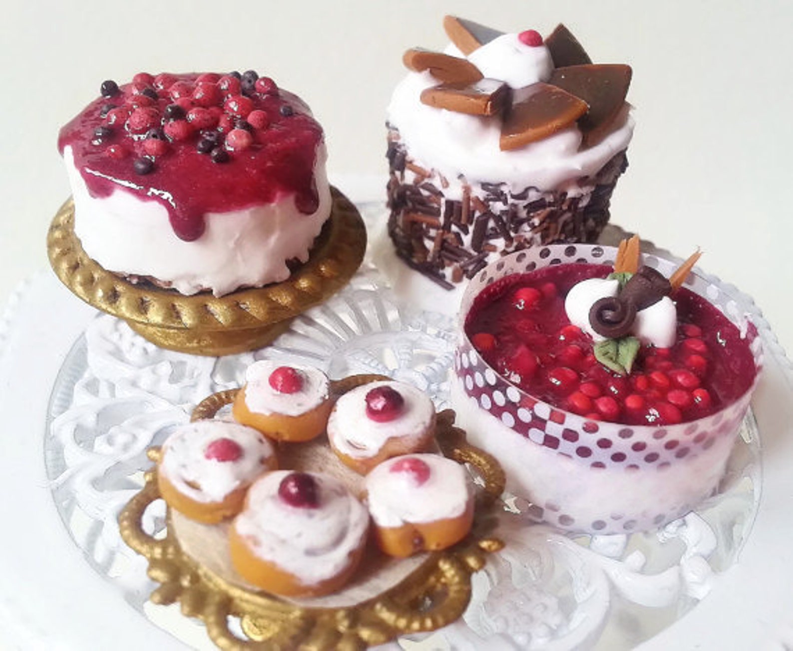 Miniature Cake Set Scale 1:12 / Scale One Inch Cake / - Etsy