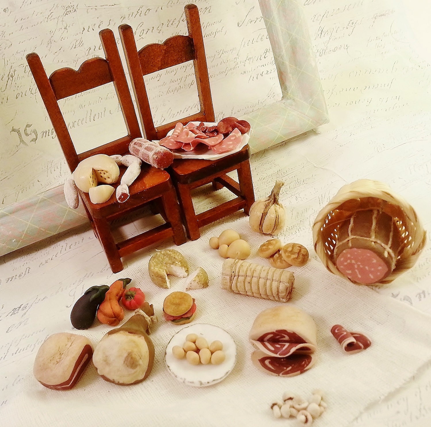 Miniature Food Salami Cheese Meat Scale 1:12 / Miniature Bakery Shop ...