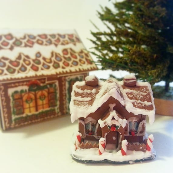 Miniature Gingerbread House / Christmas Miniature Scale 1:12 / - Etsy UK