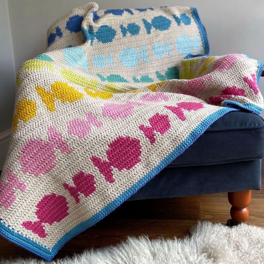 Fish Crochet Blanket Pattern PDF – Kids Tapestry Afghan | Confident ...