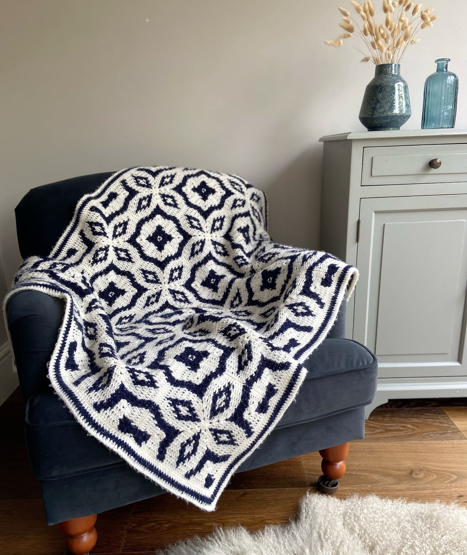 Midnight Diamond Blanket Crochet Pattern - Etsy