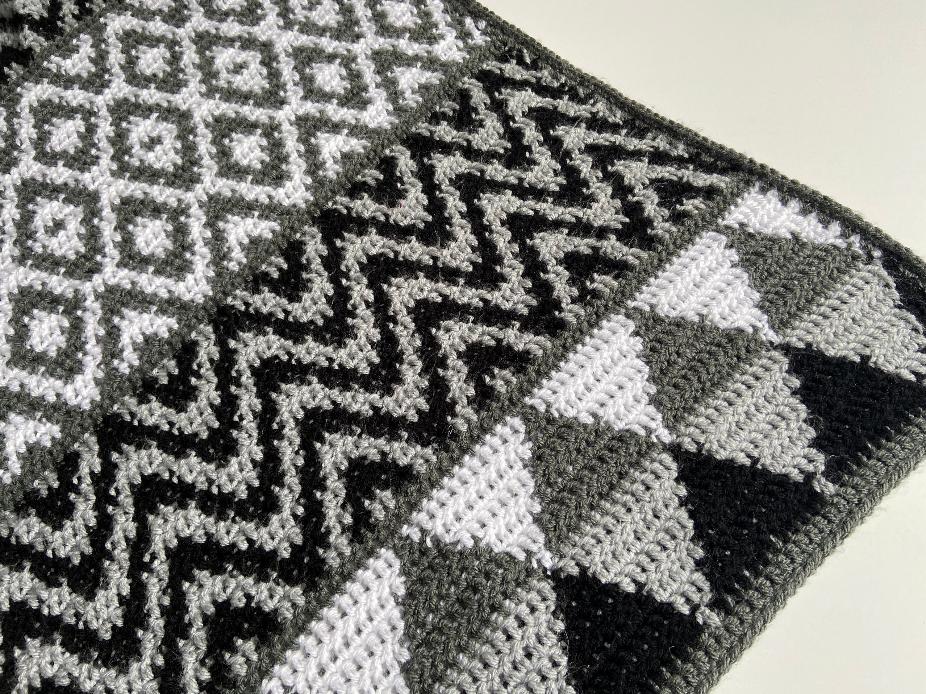 Geometric Sampler Crochet Blanket Pattern PDF – Beginner Tapestry ...