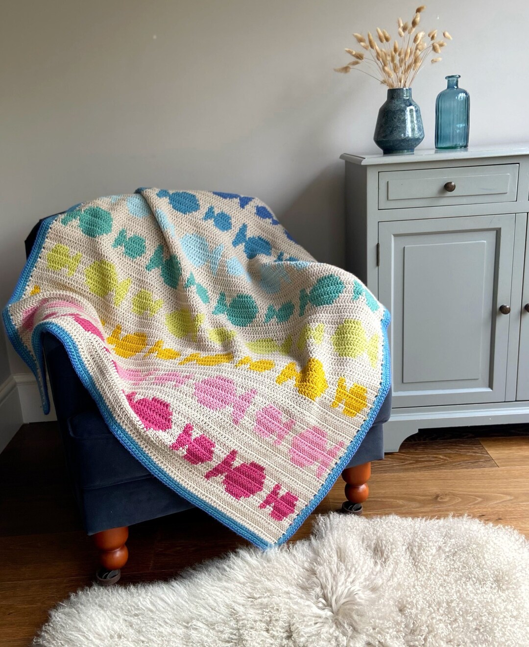 Big Fish Little Fish Crochet Blanket Pattern - Etsy