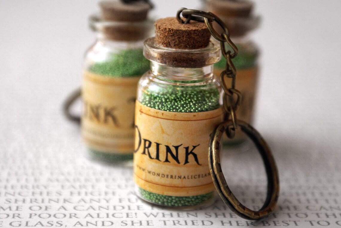 Alice in Wonderland Drink Me Potion Alice Mad Hatter Key - Etsy