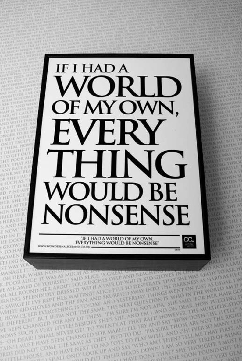 Alice in Wonderland Framed Quote: If I Had a World of My Own - Etsy