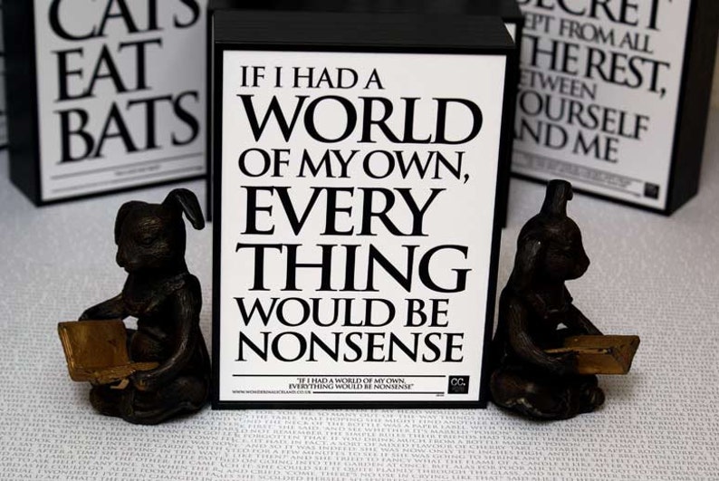 Alice in Wonderland Framed Quote: If I Had a World of My Own - Etsy