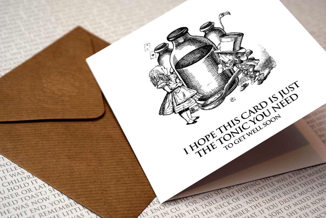 Alice in Wonderland - Get Well Soon... Greetings Card, Card, Book ...