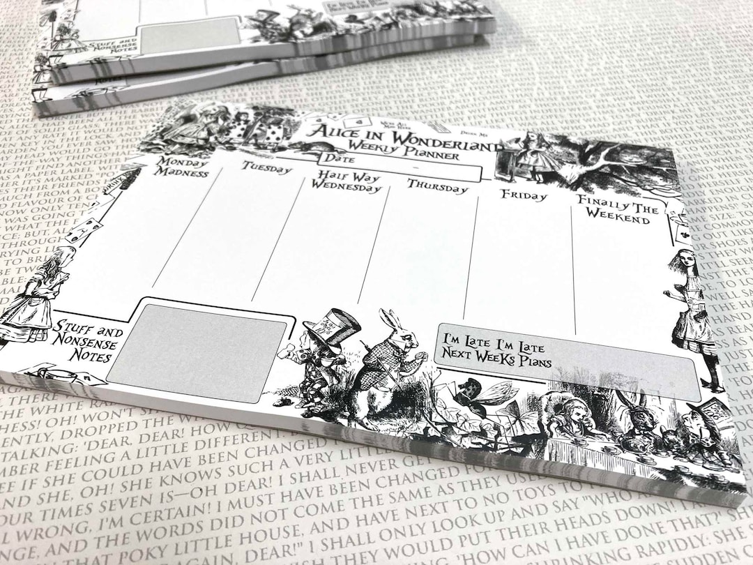 Alice in Wonderland Weekly Planner - Writing, Wonderland Quote, Mad ...