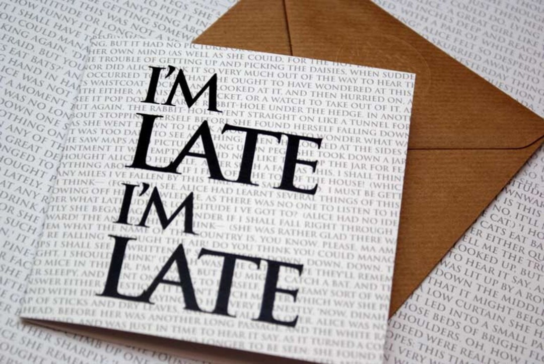 Alice in Wonderland - I'm Late, I'm Late, Greetings Card, Birthday ...