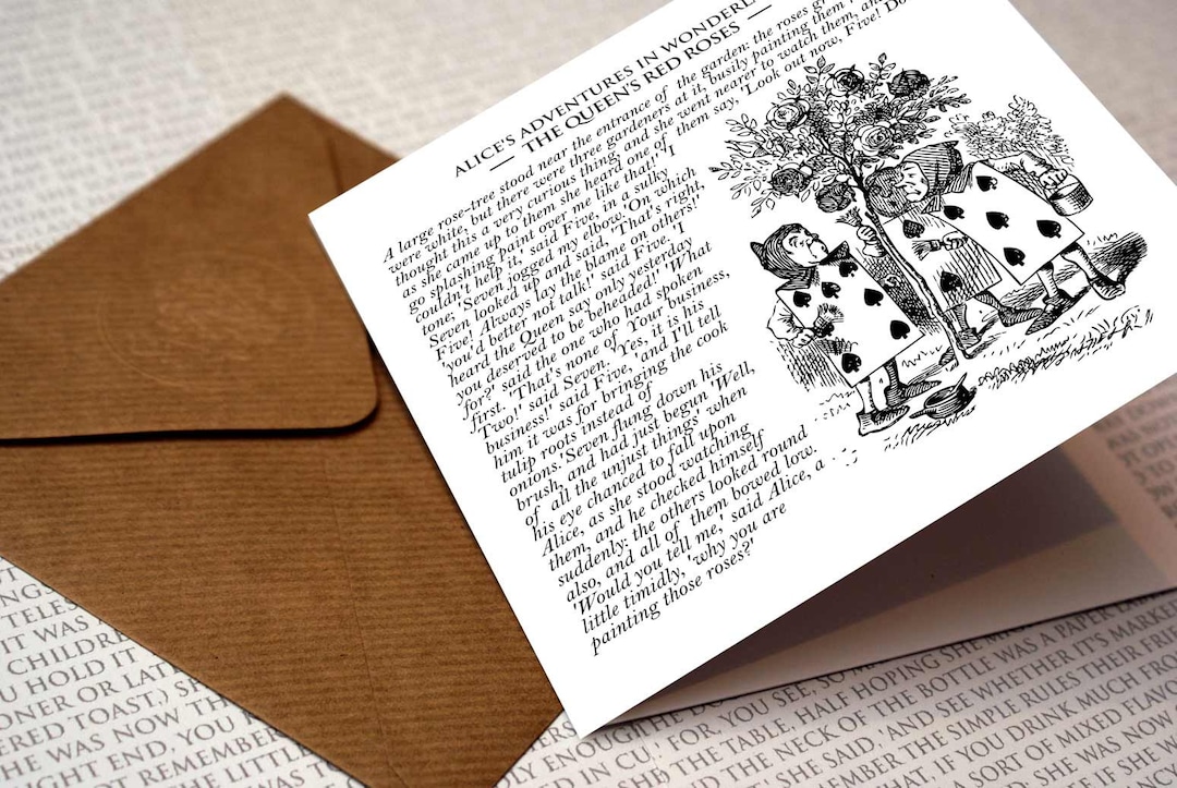 Alice in Wonderland Story Card - the Queens Red Roses - Greetings Card ...