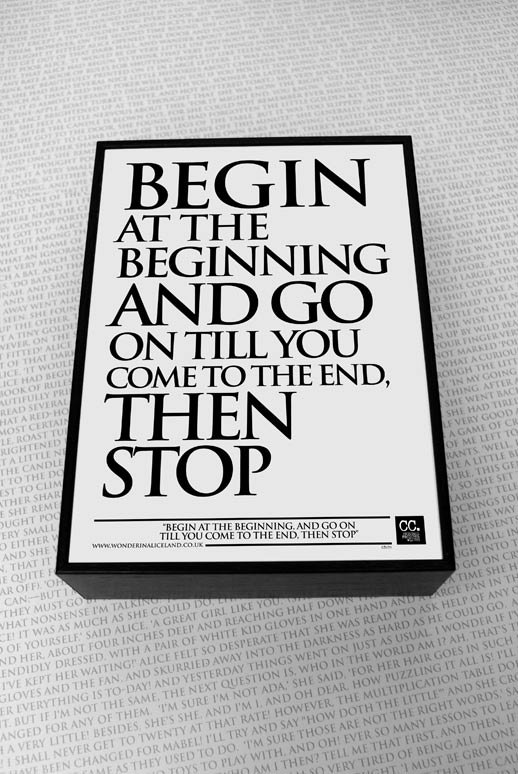 Alice in Wonderland - Framed Quote: Begin at the Beginning, Wonderland ...