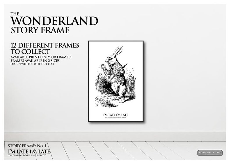 Wall Hangings Oh Dear Oh Dear I Shall Be Late PRINTABLE Art White ...