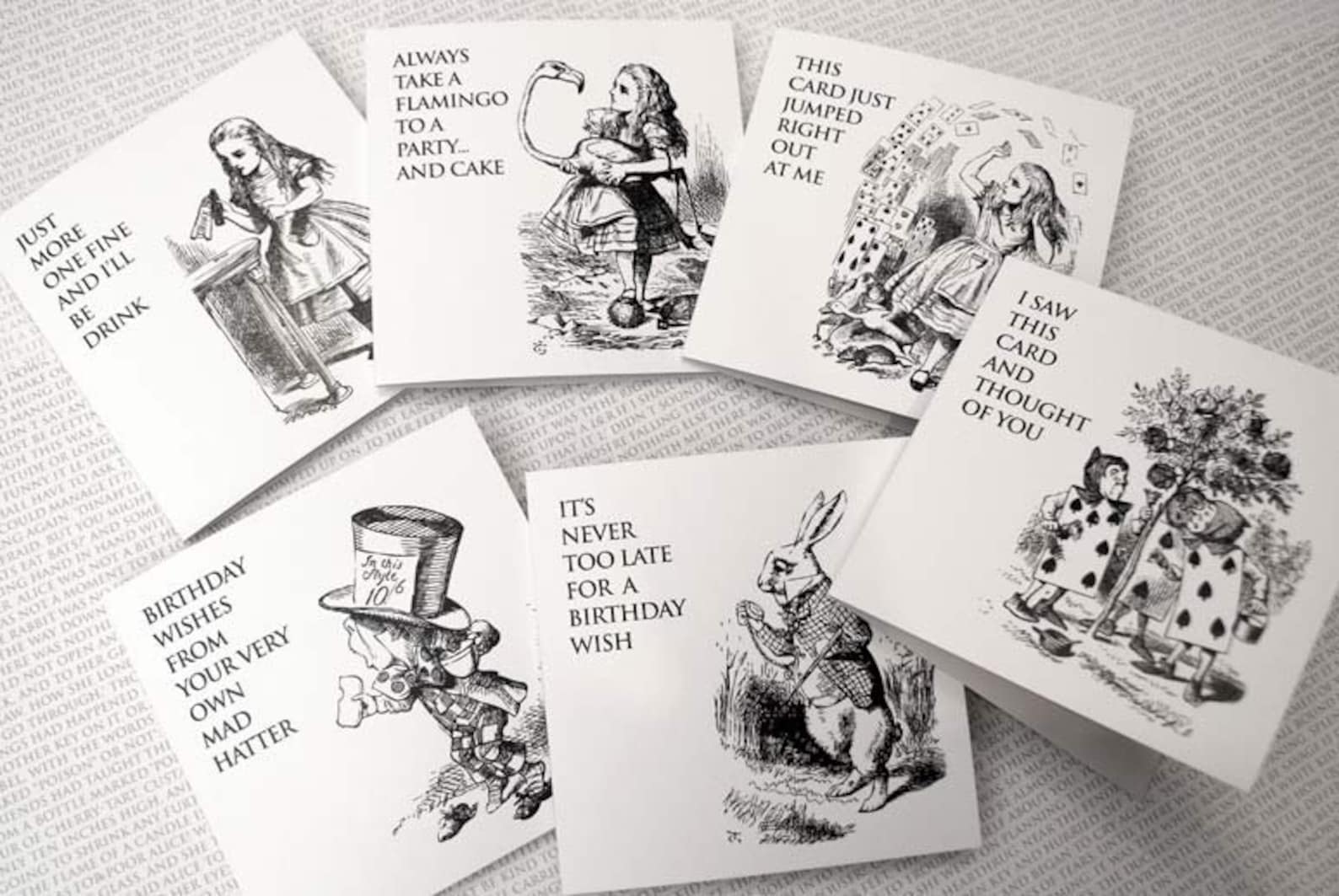 Alice in Wonderland 3 Cards Set 2 Greetings Card - Etsy