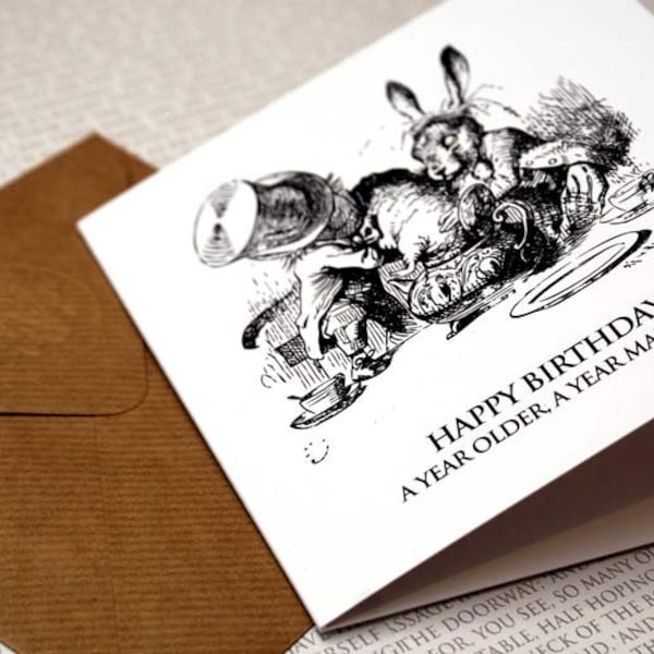 Alice in Wonderland Happy Birthday Card - Etsy