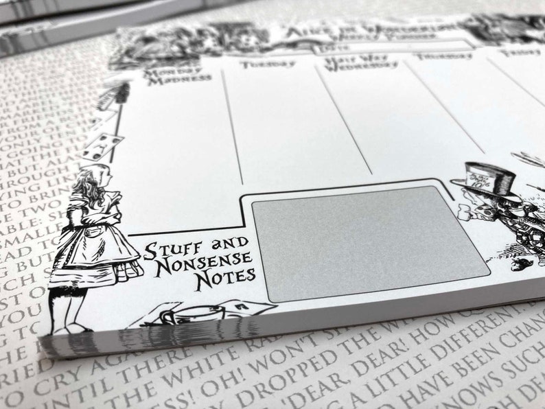 Alice in Wonderland Weekly Planner Writing Wonderland - Etsy