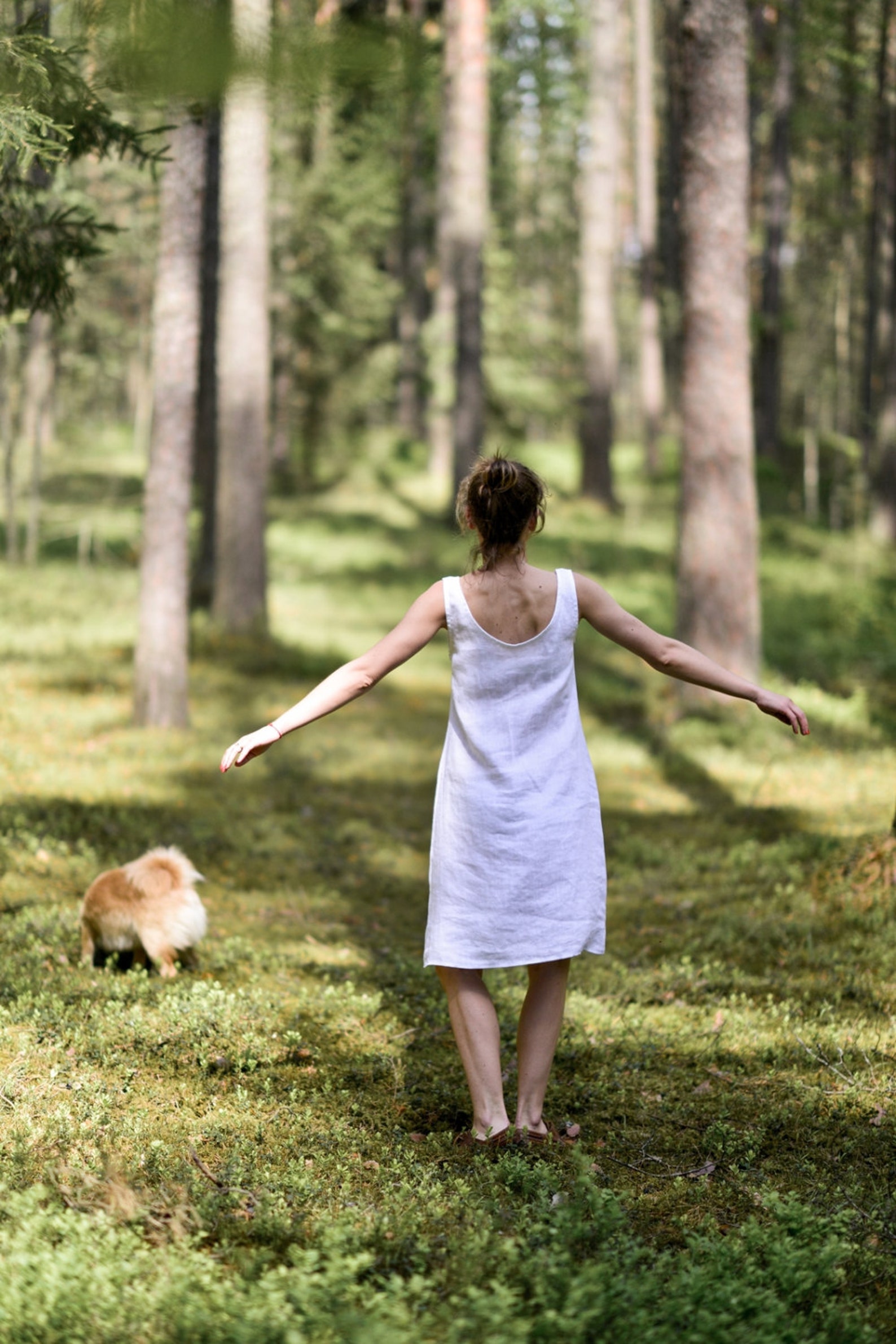 Washed Linen Sleeveless Dress | Minimal Knee Length Tunica - Etsy