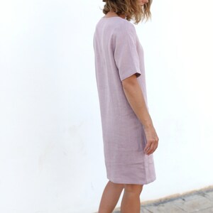 Japanese Style Working Linen Dress Dress With Front Pockets - Etsy