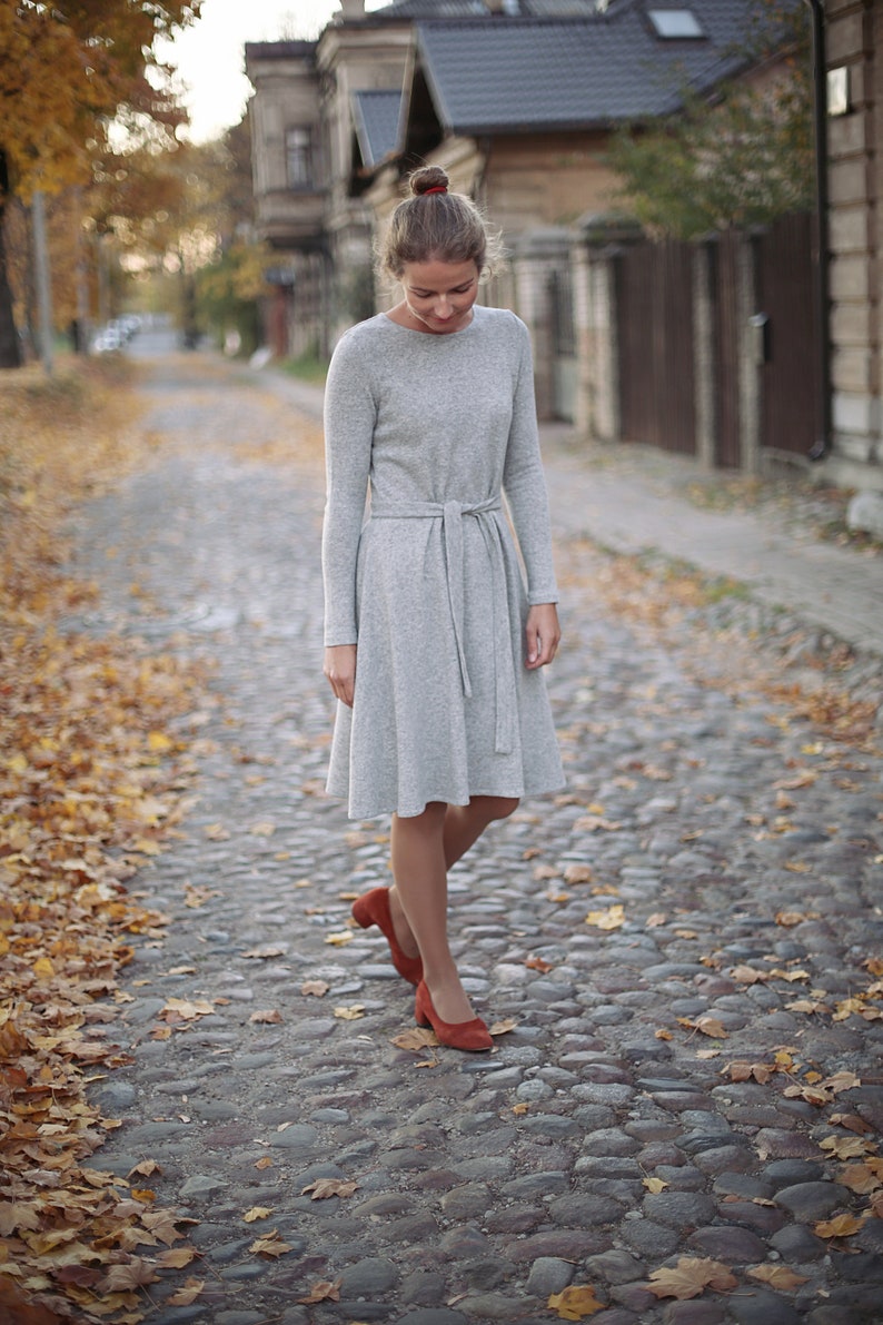 A-Line Eco Wool Dress Long Dress Natural Wool Dress | Etsy