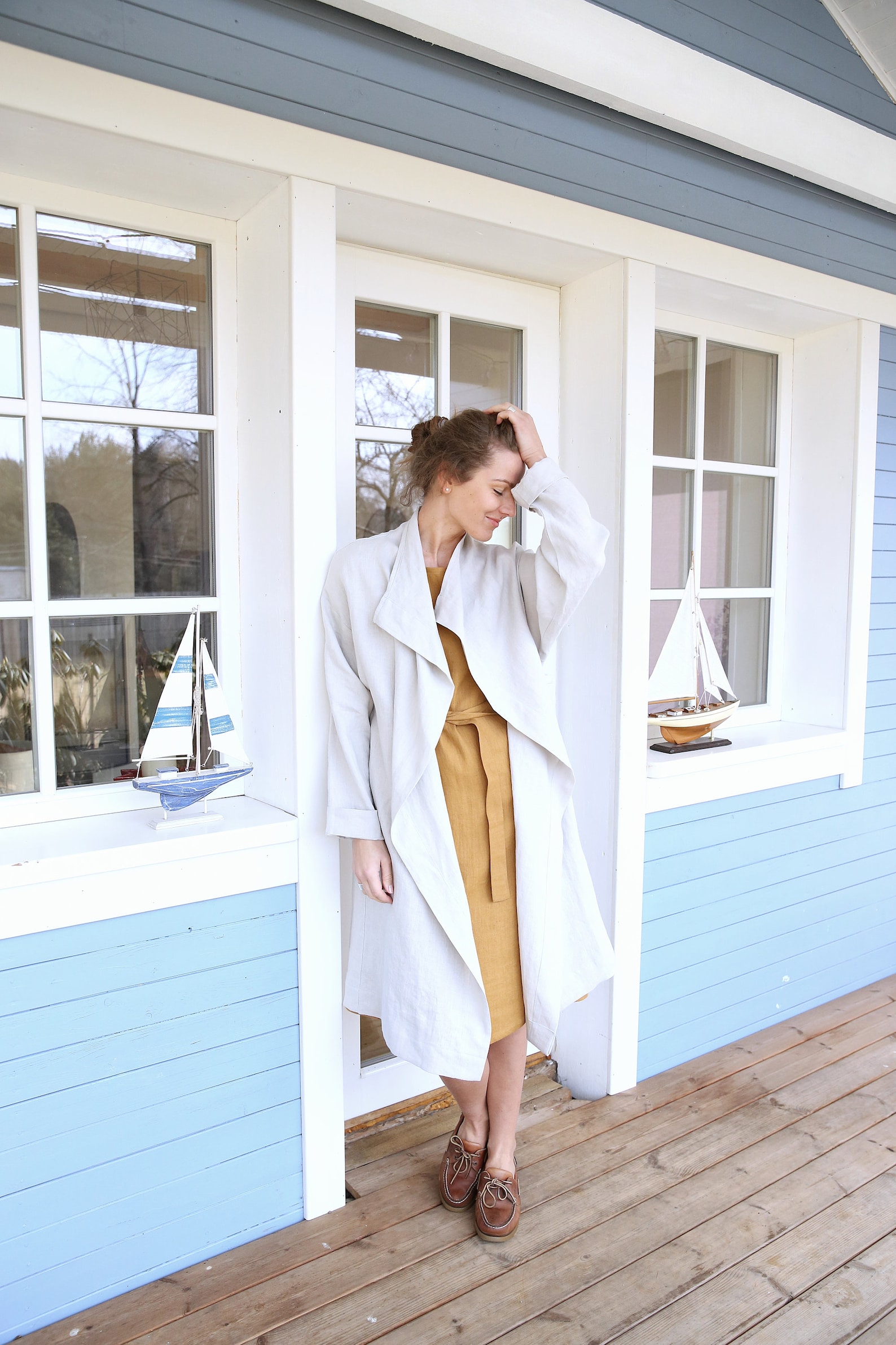 Long Washed Linen Coat | Handmade Women's Duster Jacket - Etsy
