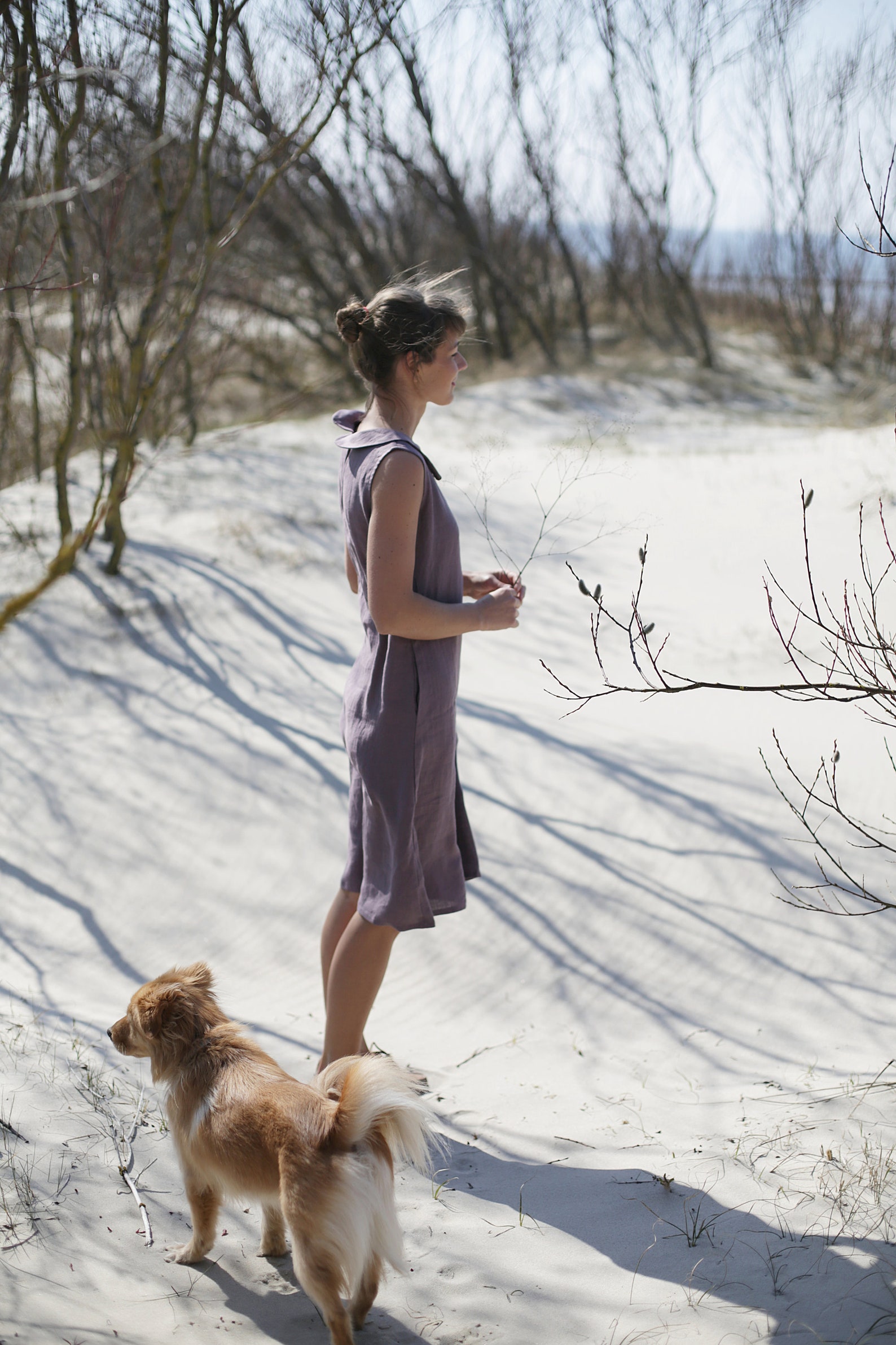 Peter Pan Collar Linen Dress / Minimal Dress / Summer Tunic / Date ...