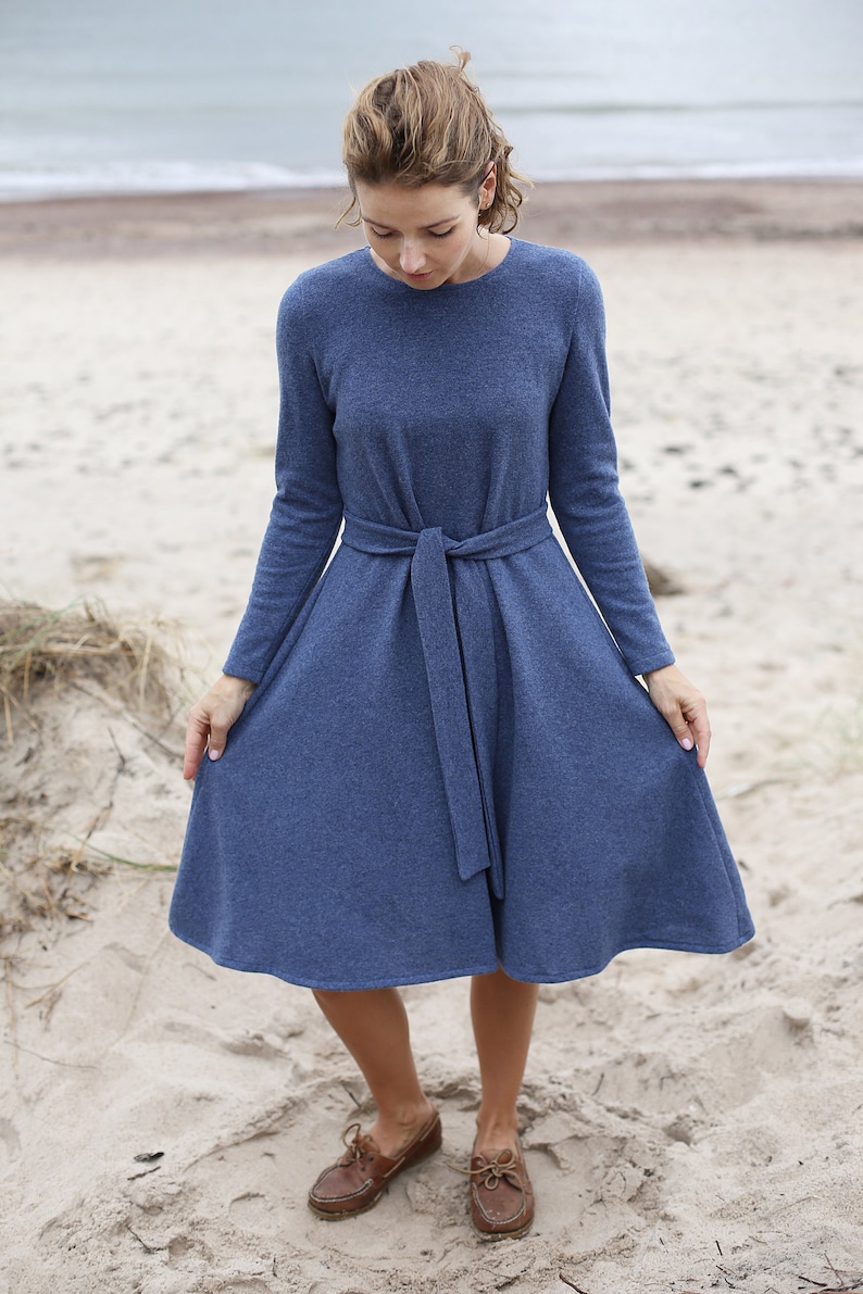 A-line Eco Wool Dress Long Dress Natural Wool Dress | Etsy