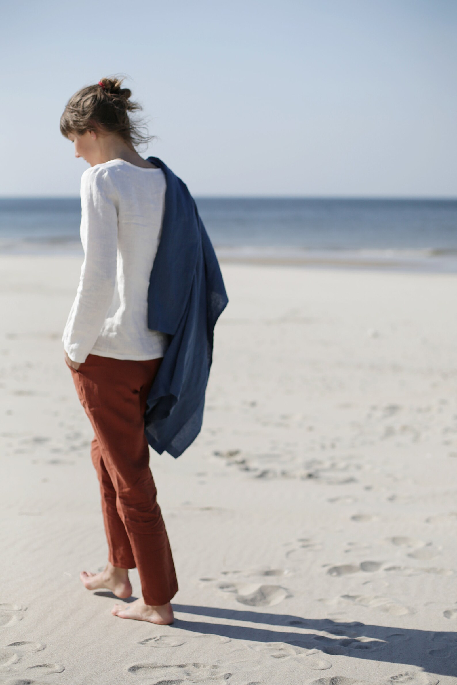 Handmade White Linen Blouse, Oversized Long Sleeve Top - Etsy