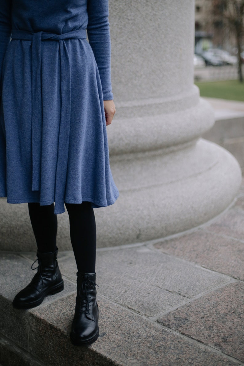 A-line Eco Wool Dress Long Dress Natural Wool Dress - Etsy
