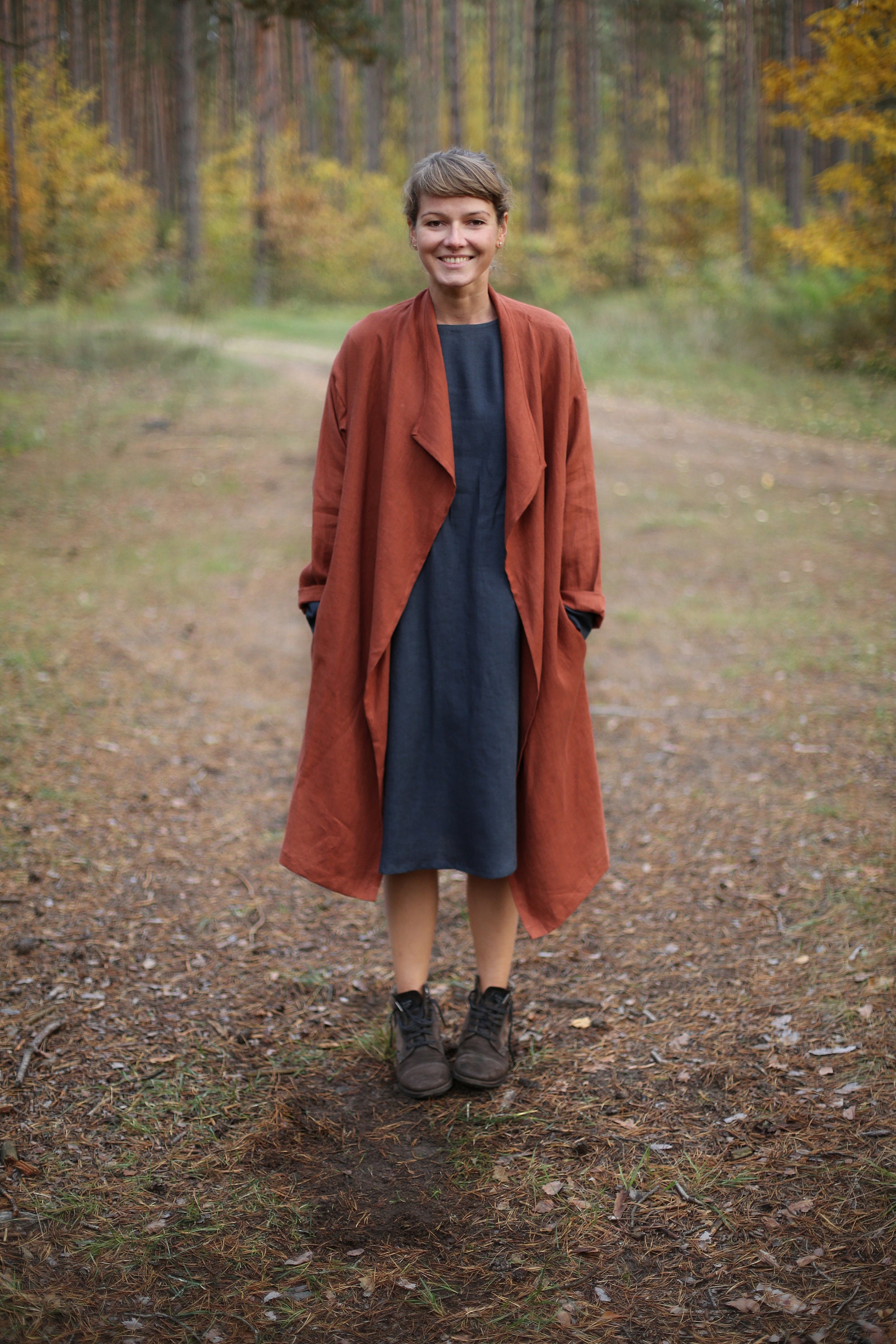 Long Linen Coat / Women‘s Jacket / Dropped Linen Jacket / Elegant ...