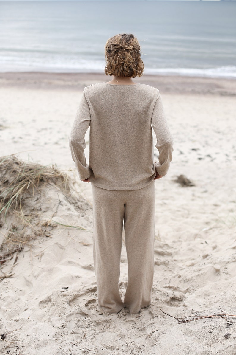 High Waist Straight Wide Legs Wool Pants Women Pants Warm - Etsy