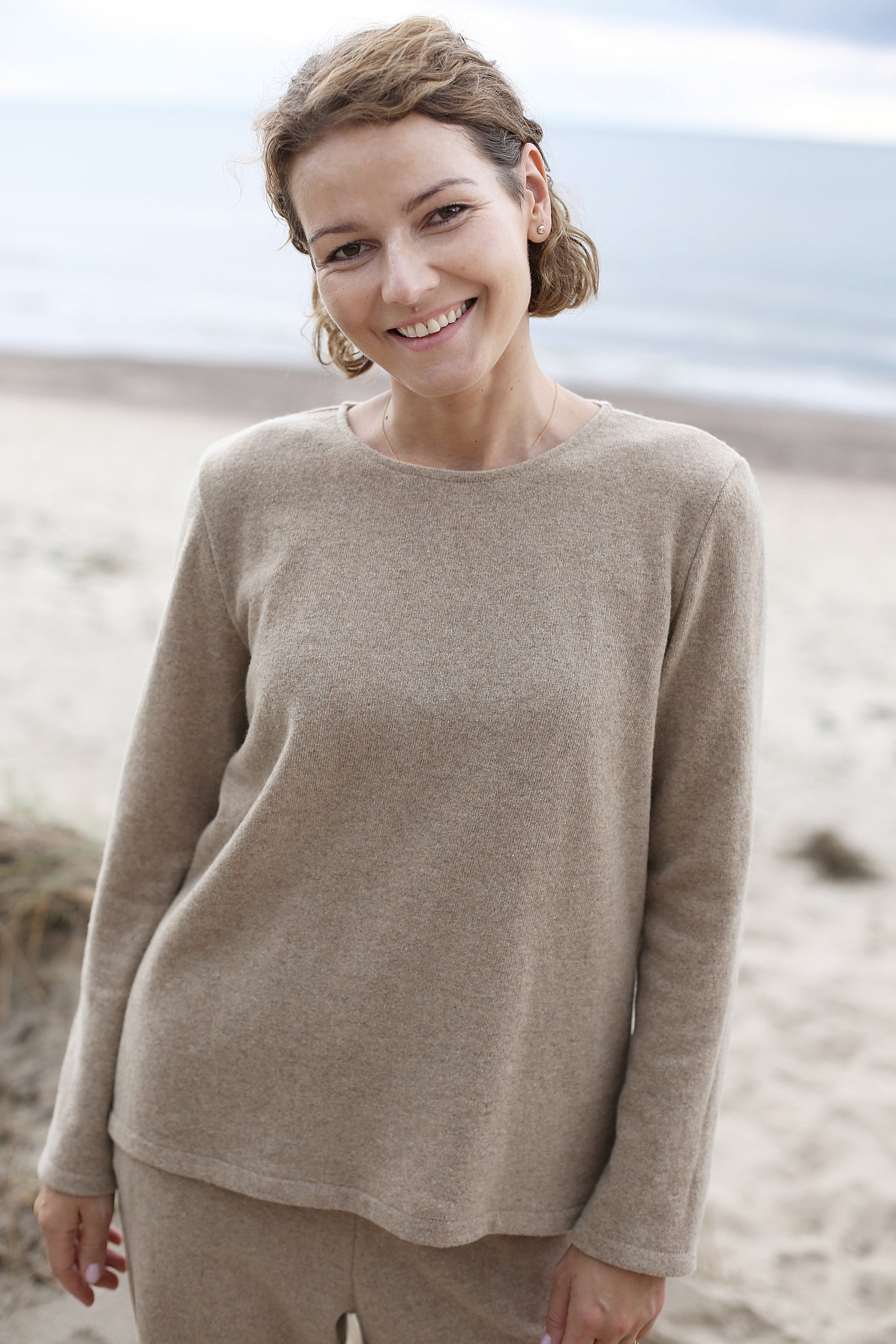 Natural Eco Wool Sweater | Oversized Sweater | Wide Sweater | Boat Neck ...