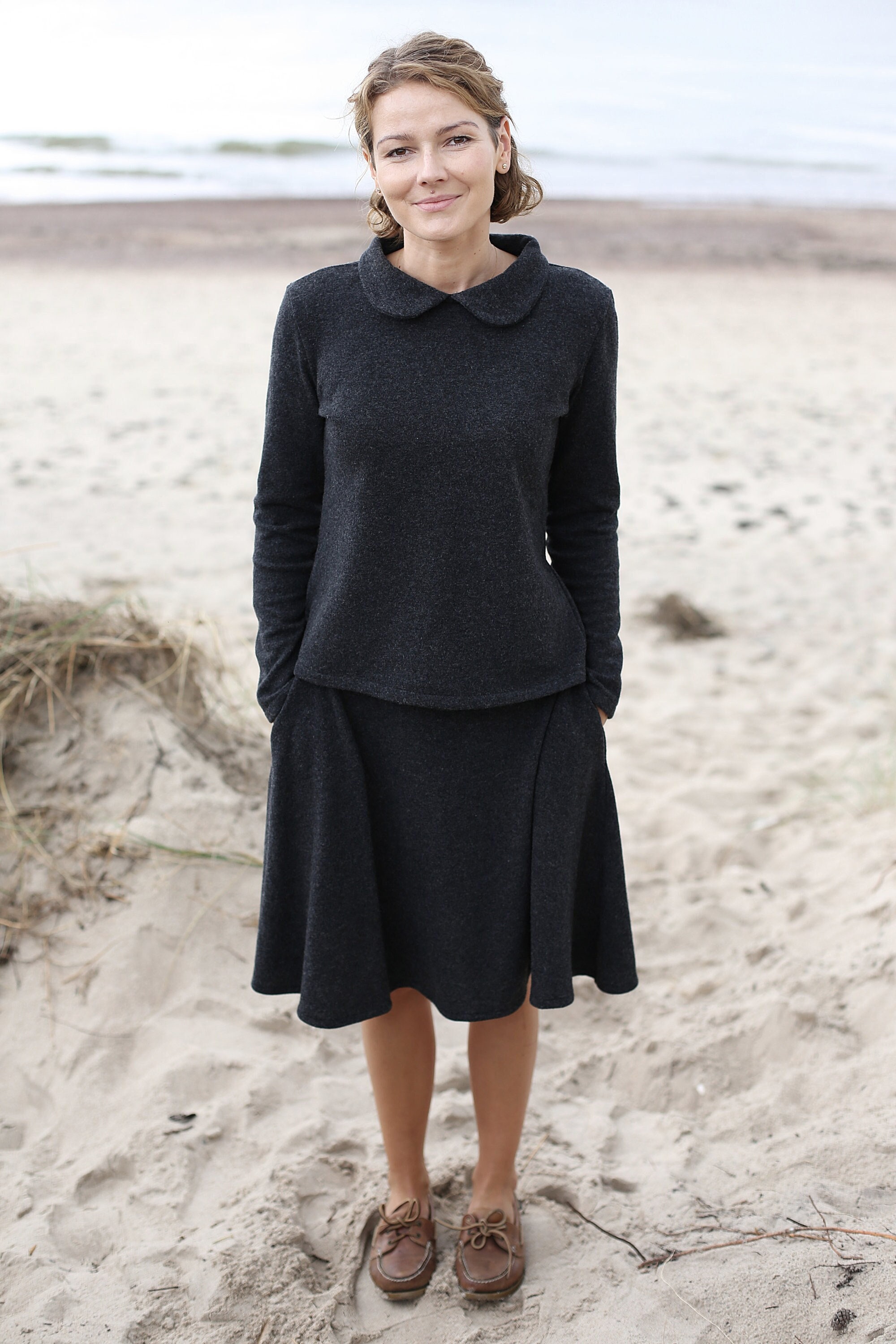 Handmade Peter Pan Collar Wool Sweater | Italian Eco Merino - Etsy