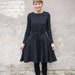 A-line Eco Wool Dress Long Dress Natural Wool Dress Elegant Dress Wide ...