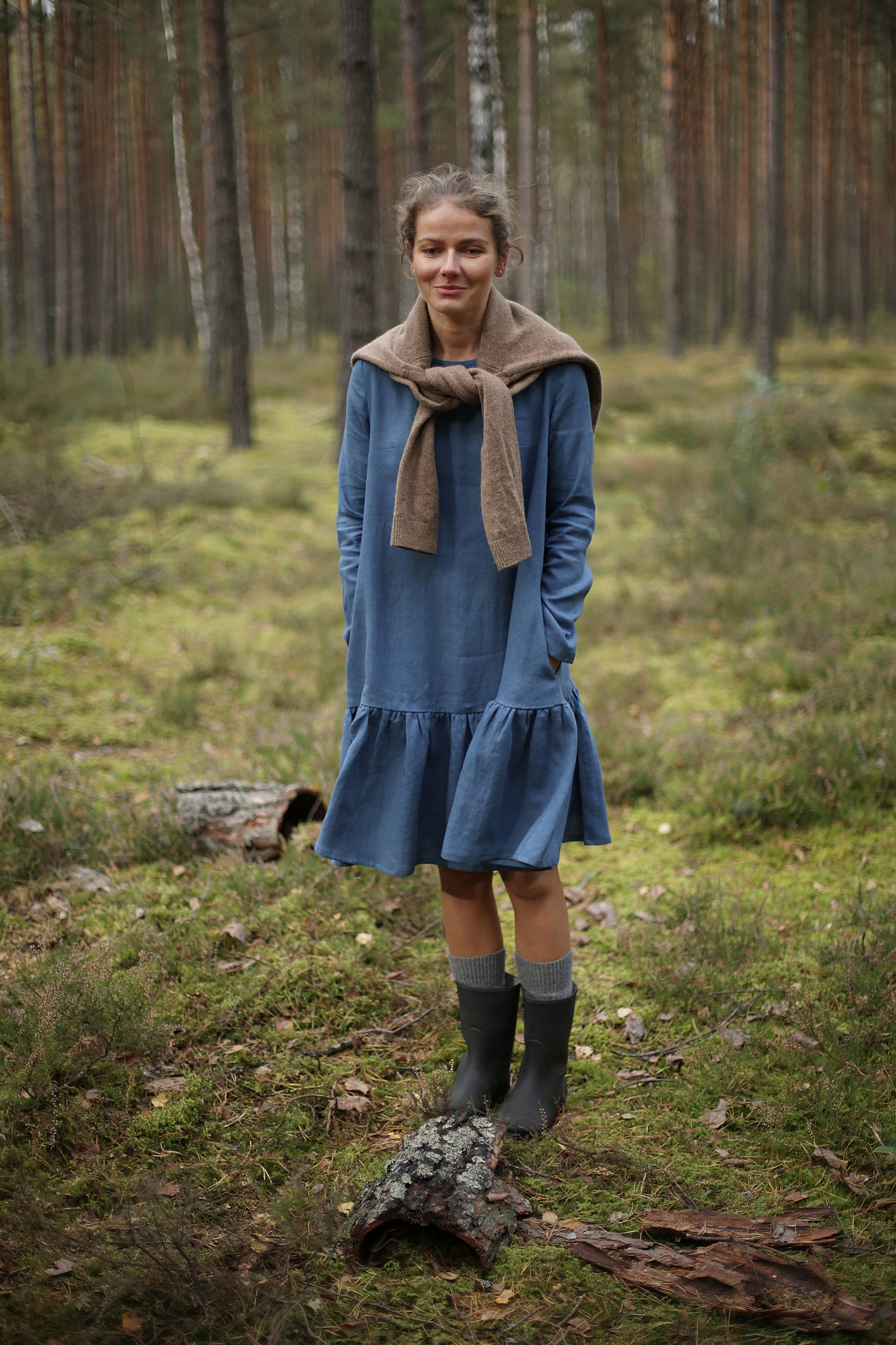 Oversized Dress | Wide Skirt Dress | Long Sleeve, Knee Lenght Dress ...
