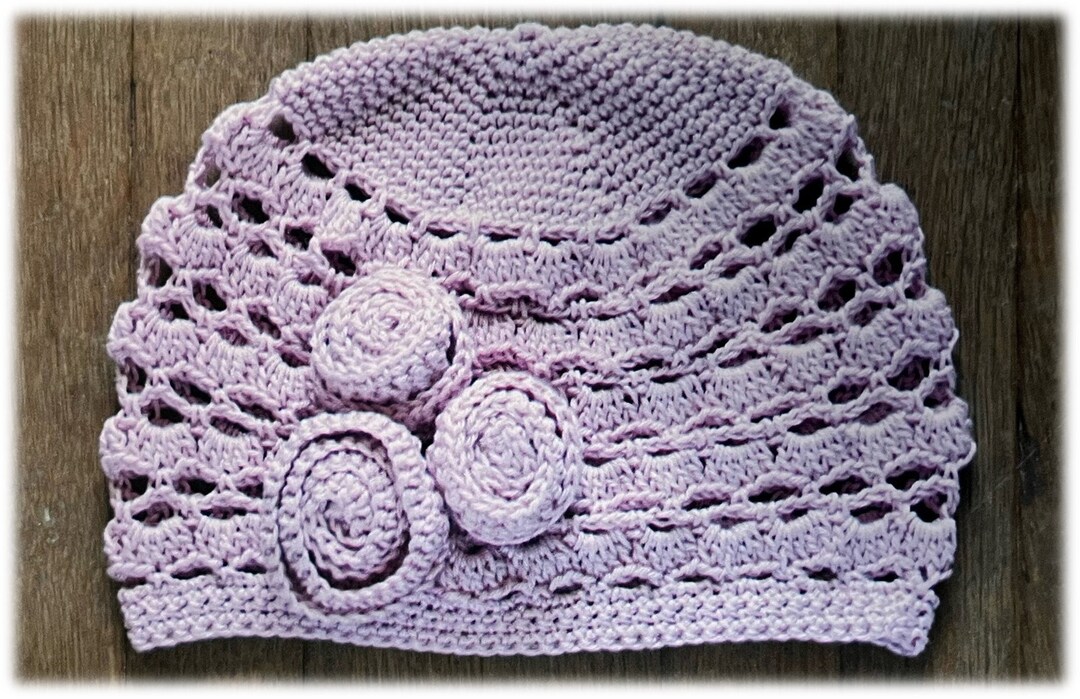 Crochet 1920s Style Flower Hat Pattern Easy Crocheting Beanie Tutorial ...